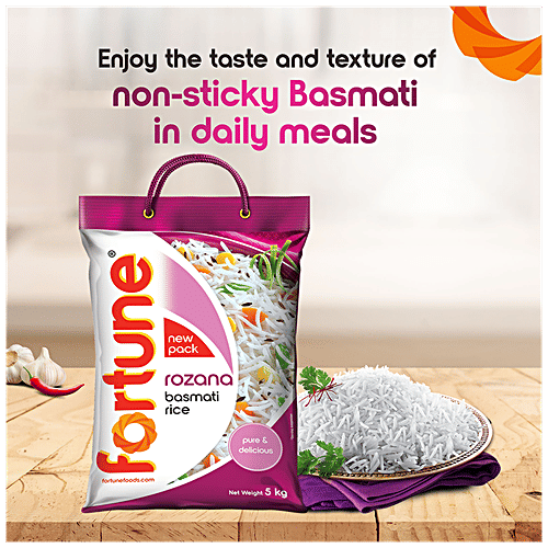 Buy Fortune Basmati Rice Rozana 5 Kg Pouch Online at the Best Price of ...