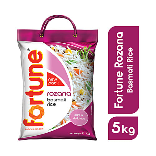 Buy Fortune Basmati Rice Rozana 5 Kg Pouch Online at the Best Price of ...