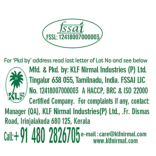 Buy Klf Coconut Oil Nirmal Cold Press Virgin 250 Ml Bottle Online At ...