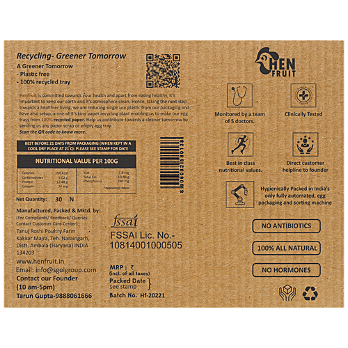 Buy Hen Fruit Eggs Large White 30 Pcs Online at the Best Price of Rs ...