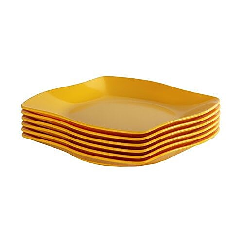 Buy Iveo Melamine Solid Quadra Quarter Plate - Yellow Online at Best ...