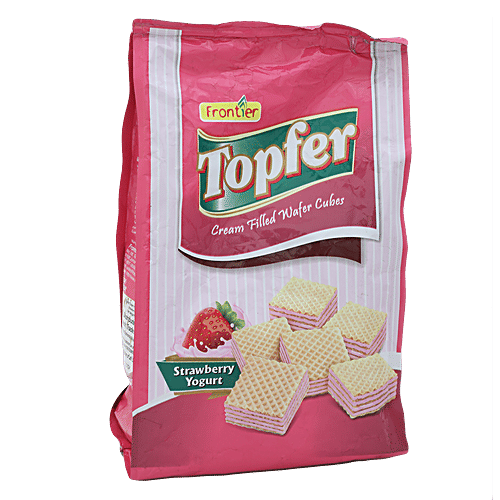 Buy Frontier Topfer Cream Filled Waffer Cubes Strawberry Craze 200 Gm ...