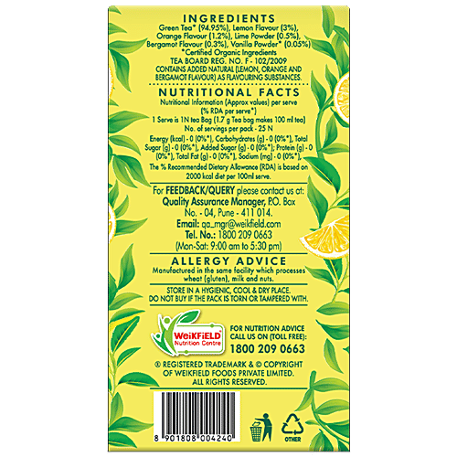 Buy Eco Valley Organic Green Tea Sunny Lemony 25 Pcs Online At Best ...