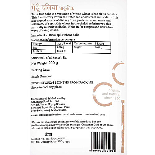 Buy Conscious Food Split Wheat Dhalia 200 Gm Pouch Online at the Best ...