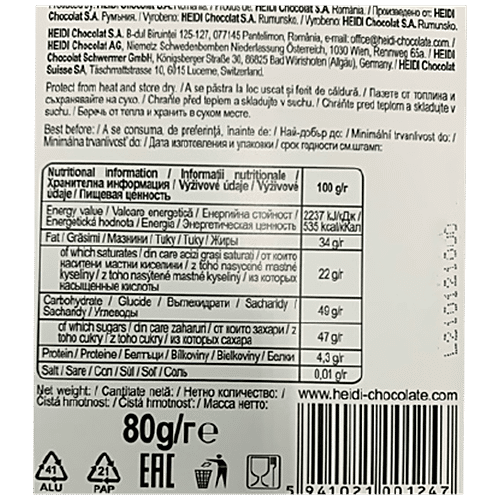 Buy Heidi Espresso Dark Chocolate With Coffee 80 Gm Online At Best ...