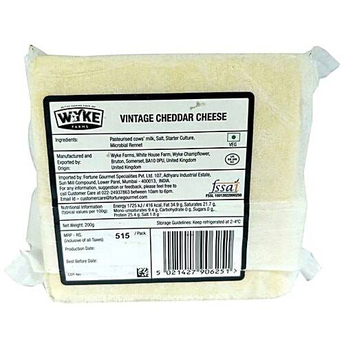 Buy Wyke Farms Cheddar Cheese Vintage 200 Gm Online at the Best Price ...