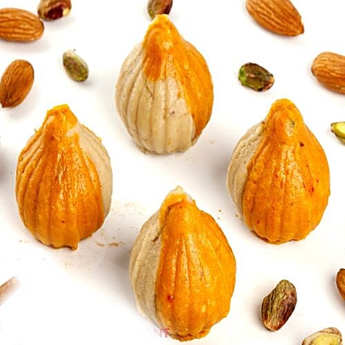 Buy Ghasitaram Gifts Sugarfree Mango Twin Mawa Modak 1 Kg Online at the ...