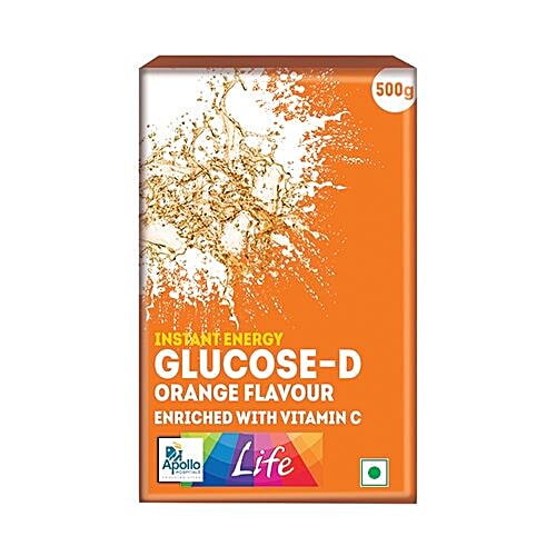 Buy Apollo Pharmacy Instant Energy Glucose D Orange Flavour Enriched ...