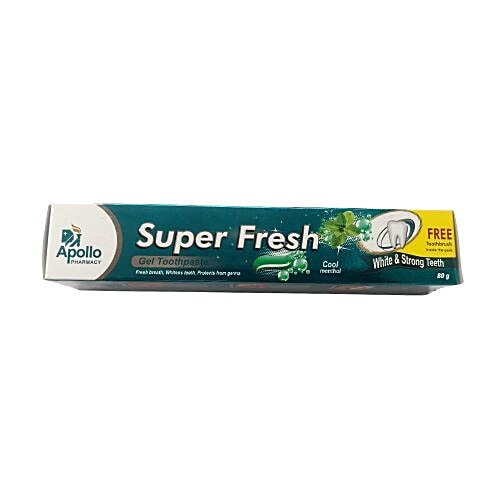 Buy Apollo Pharmacy Toothpaste Super Fresh Gel Apt0009 80 Gm Online At ...