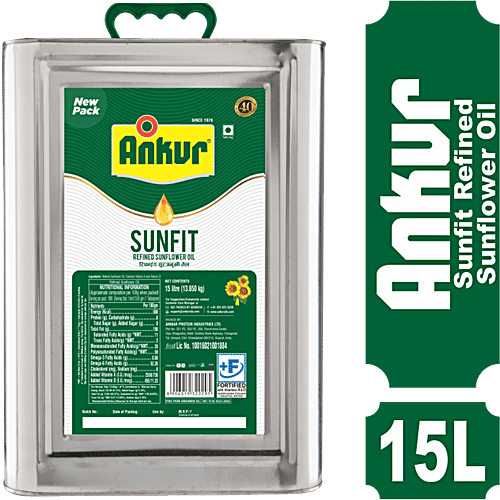 Buy Ankur Sunfit Sunflower Oil 15 Ltr Tin Online at the Best Price of ...