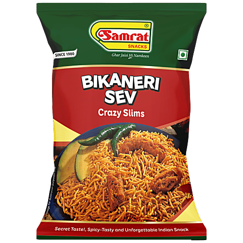 Buy Samrat Bikaneri Sev Namkeen - Crazy Slims, Spicy, Indian Snack ...