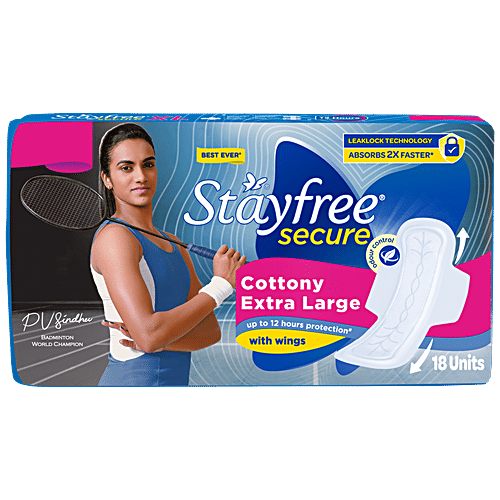 Buy Stayfree Sanitary Pads Secure Xl Cottony Soft With Wings 20 Pads ...