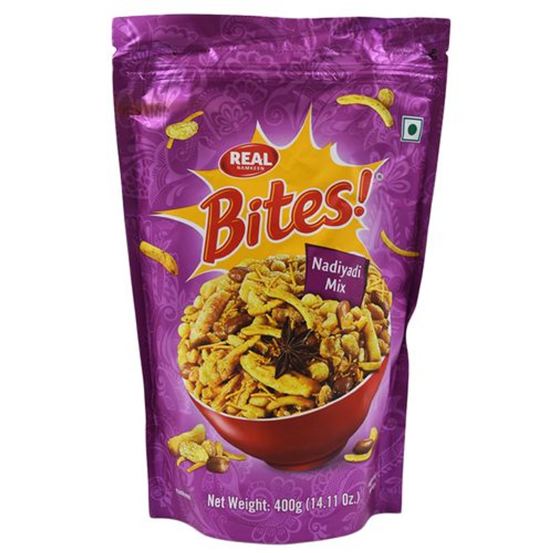 Buy Real Namkeen Bites Nadiyadi Mix 400 Gm Online at the Best Price of ...
