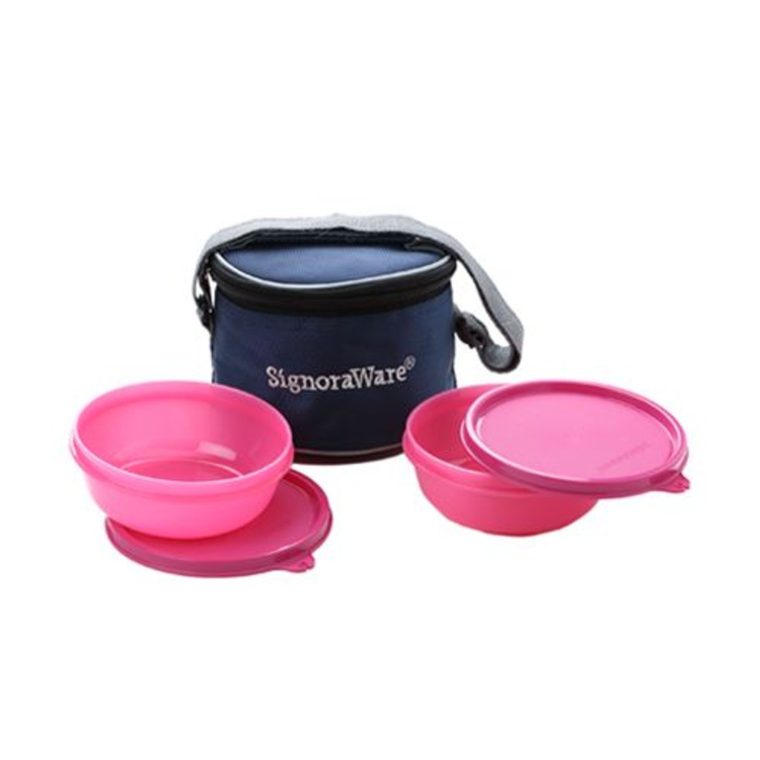 Buy Signoraware Buddy Lunch Box With Bag - Pink 535 Online at Best ...