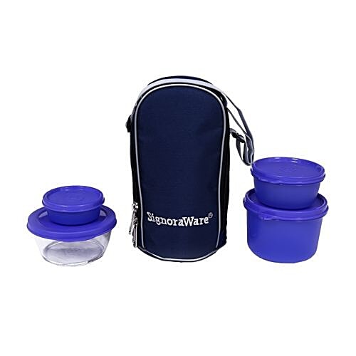 Buy Signoraware Celebrity Lunch Box With Bag - Violet 550 Online at ...