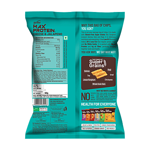 Buy Ritebite Max Protein Chips Cheese Jalapeno 60 Gm Online at the Best ...