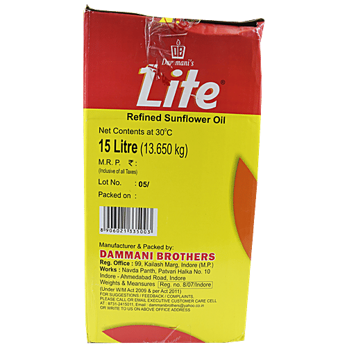 Buy Lite Sunflower Oil 15 Ltr Online at the Best Price of Rs 3000 ...
