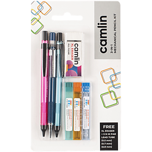 Buy Camlin Tri-Mech Pack - Free 3 Lead Tubes + Xl Eraser Online at Best ...