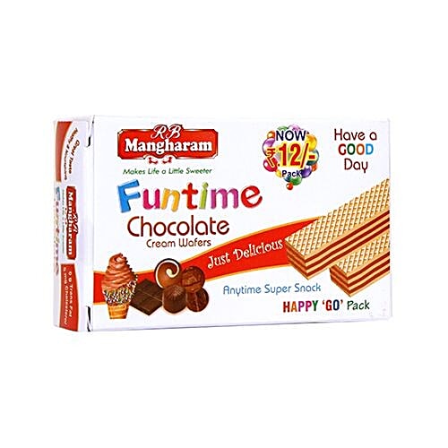 Buy Mangharam Funtime Cream Wafers - Chocolate Online at Best Price of ...