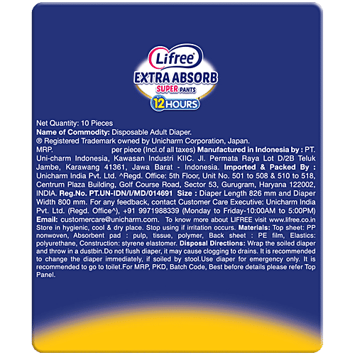 Buy Lifree Absorbent Pants Extra Large 8 Pcs Online at the Best Price ...