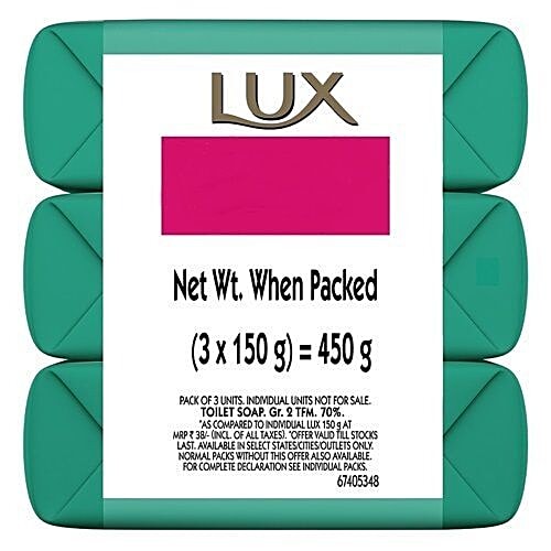 Buy Lux Soap Bar Water Lily Cooling Mint Fresh Splash Save Rs 6 150 Gm ...