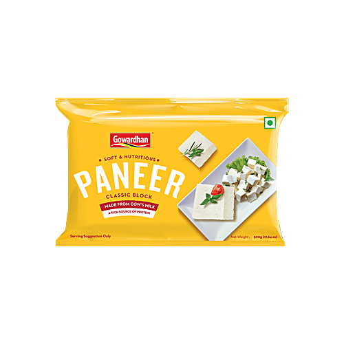 Buy Gowardhan Paneer Classic Block 500 Gm Online at the Best Price of ...