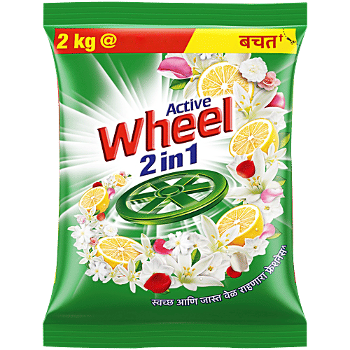 Buy Wheel Detergent Powder Green Lemon Jasmine 2 Kg Online at the Best ...