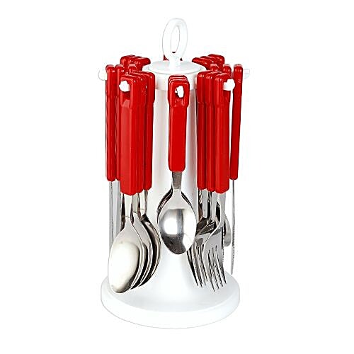 Buy Elegante Tablecraft Cutlery Set With Stand Cherry 25 Pcs Online At ...