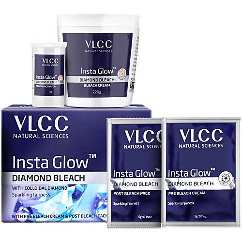 Buy Vlcc Insta Glow Diamond Bleach With Diamond Bhasma 402 Gm Online At ...