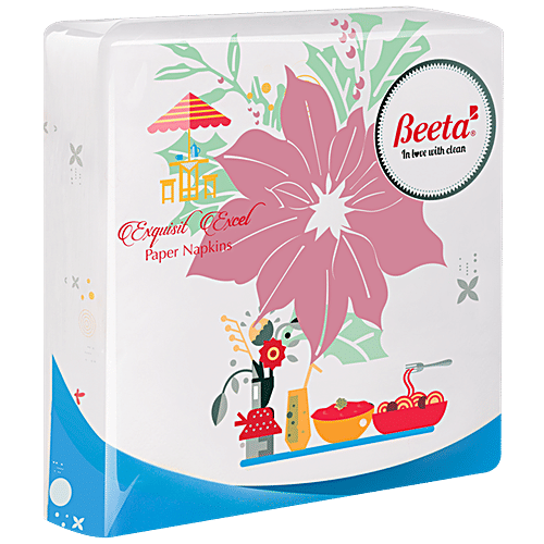 Buy Beeta Excel Printed Napkin Paper Tissue 50x2 Ply Online at Best ...