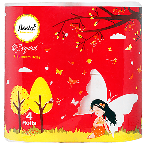 Buy Beeta Toilet Tissue Roll, Super Large 4 Rolls 120 m ((40 m x 3 Ply ...