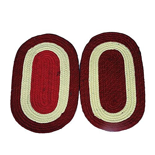 Buy Adithya Everyday Nylon Doormat Oval Red 2 Pcs Online At Best Price ...