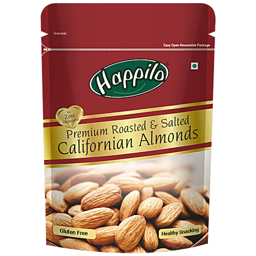 Buy Happilo Almonds Oven Roasted Salted Premium Californian 200 Gm ...