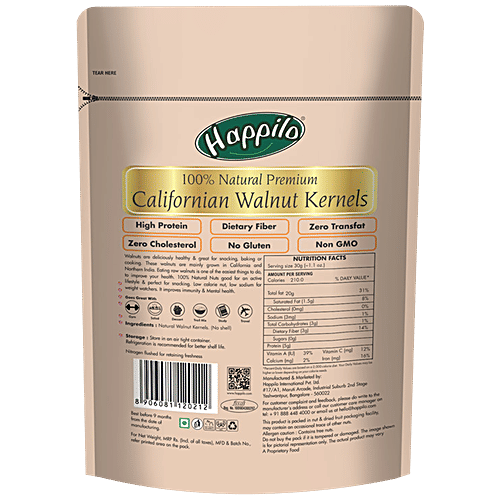 Buy Happilo Walnuts Kernels 100 Natural Premium Californian 200 Gm ...