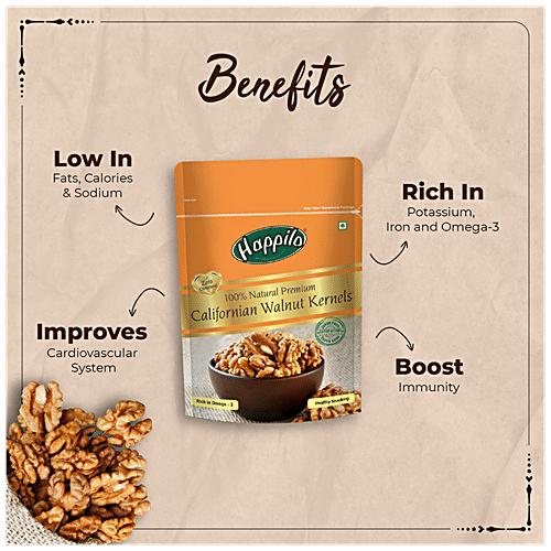 Buy Happilo Walnuts Kernels 100 Natural Premium Californian 200 Gm ...