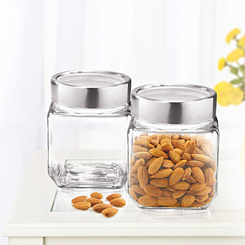 Buy Treo Storage Jar - Transparent, Glass, Plain, Cube Online at Best ...
