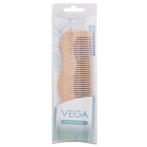 Buy Vega Grooming Wooden Comb - HMWC-04, Colour May Vary Online at Best ...