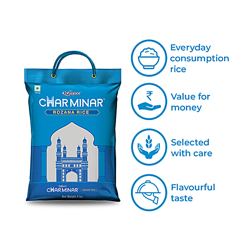 Buy Kohinoor Charminar Rozana Basmati Rice 5 Kg Online At Best Price of ...