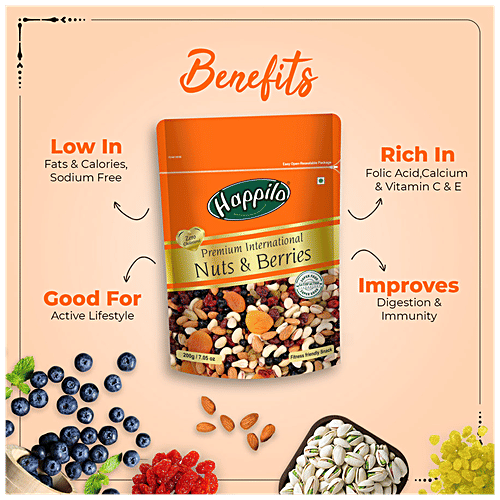 Buy Happilo Nuts Berries Premium International 200 Gm Online At Best ...