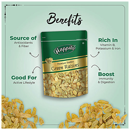 Buy Happilo Green Raisins Premium Seedless 250 Gm Online At Best Price ...