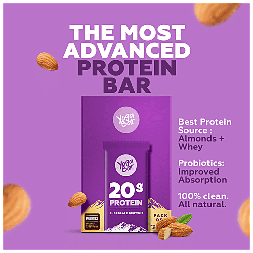 Buy Yoga Bar 20 Gm Protein Bars Baked Brownie Whey Almond 60 Gm Online ...