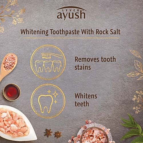 Buy Lever Ayush Toothpaste Whitening Rock Salt 80 Gm Online At Best ...