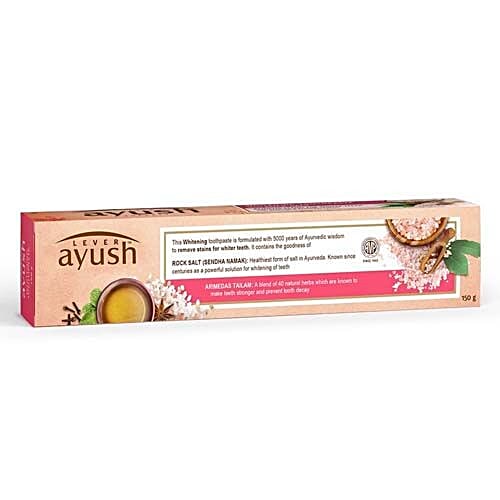 Buy Lever Ayush Toothpaste Whitening Rock Salt 150 Gm Online At Best ...