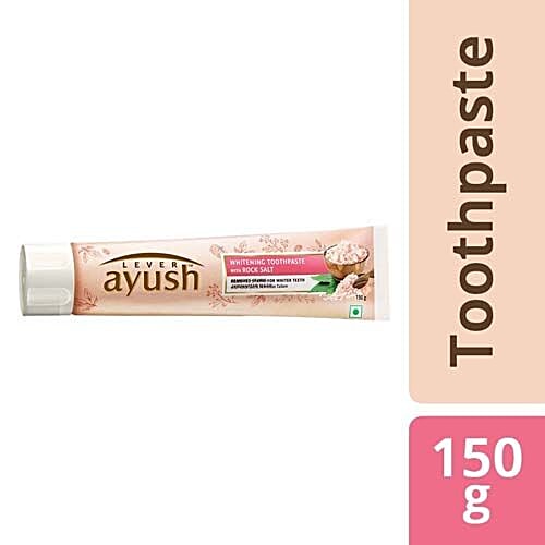 Buy Lever Ayush Toothpaste Whitening Rock Salt 150 Gm Online At Best ...
