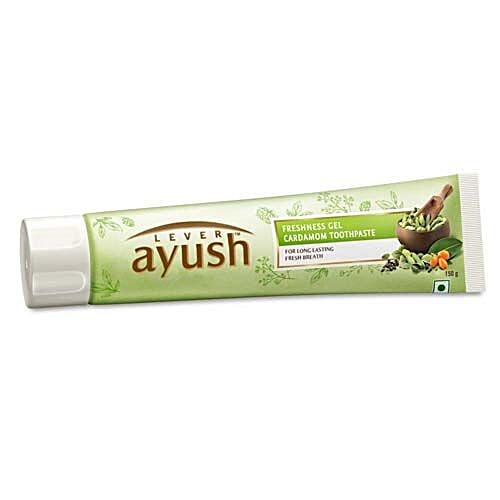 Buy Lever Ayush Toothpaste Freshness Gel Cardamom 150 Gm Online At Best ...