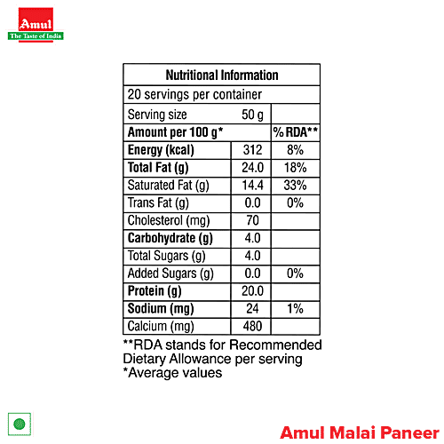 Buy Amul Fresh Paneer 1 Kg Online At Best Price of Rs 378 - bigbasket