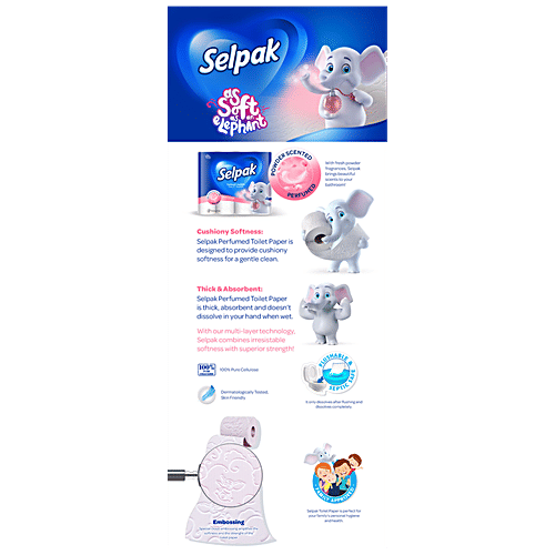 Buy Selpak Imported Toilet Tissue Paper Perfumed Powder Scented 3Ply 8 ...