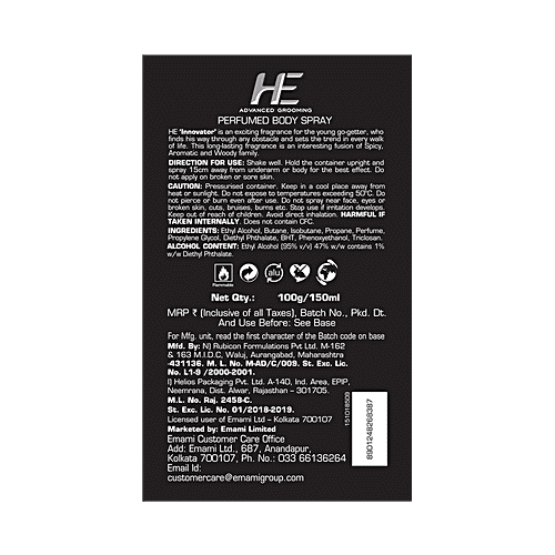 Buy He Body Spray Perfumed Innovator 150 Ml Online At Best Price of Rs ...