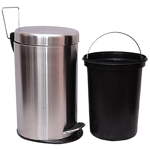 Buy Jai Veer Stainless Steel Pedal Dust Bin 5 Ltr Online At Best Price ...