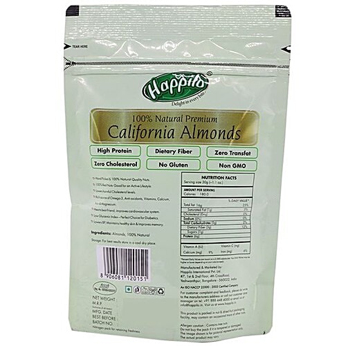 Buy Happilo Premium Almonds Californian 100 Natural 35 Gm Online At ...